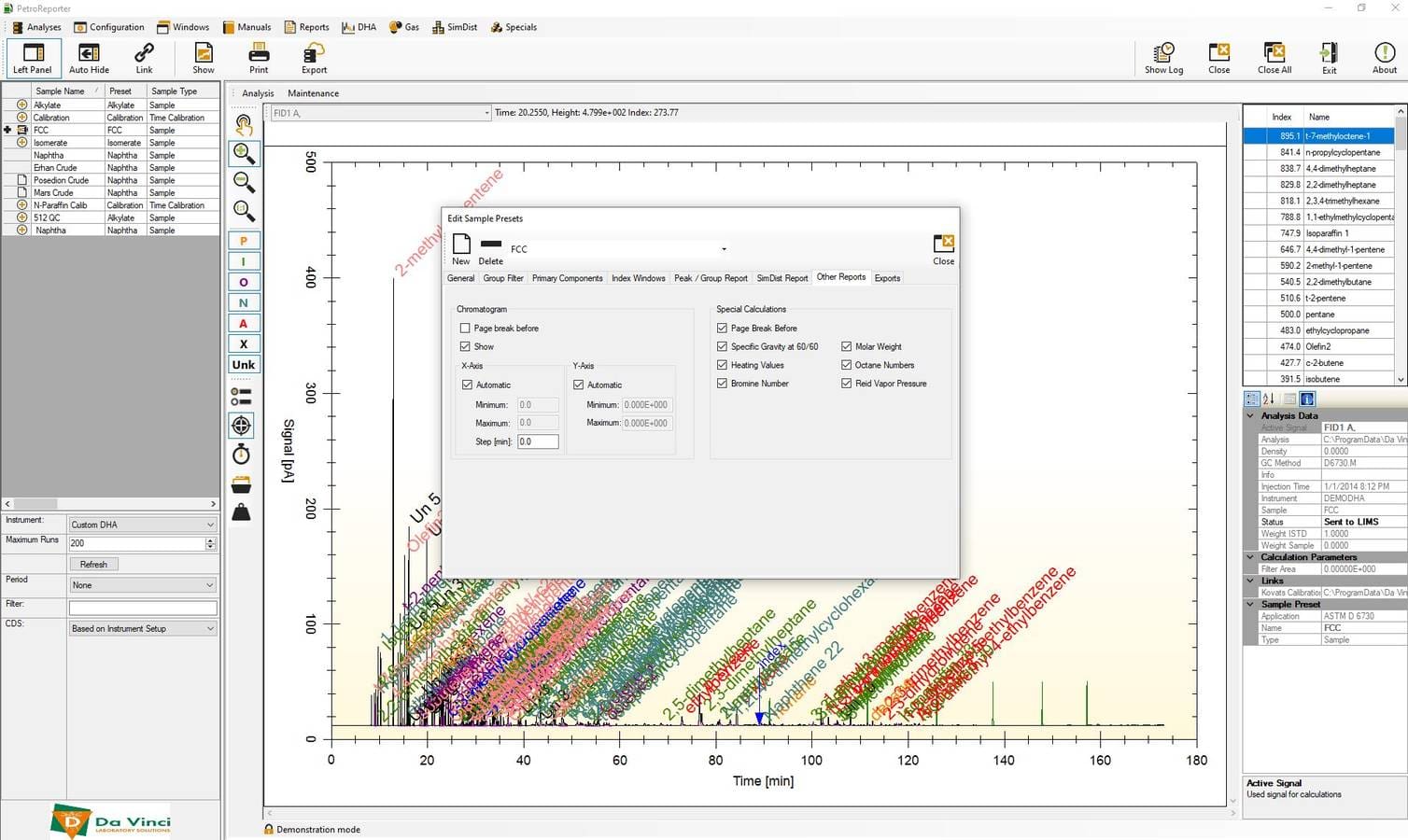Rapportage van DHA, SimDist en Gas berekeningen - Labinsights
